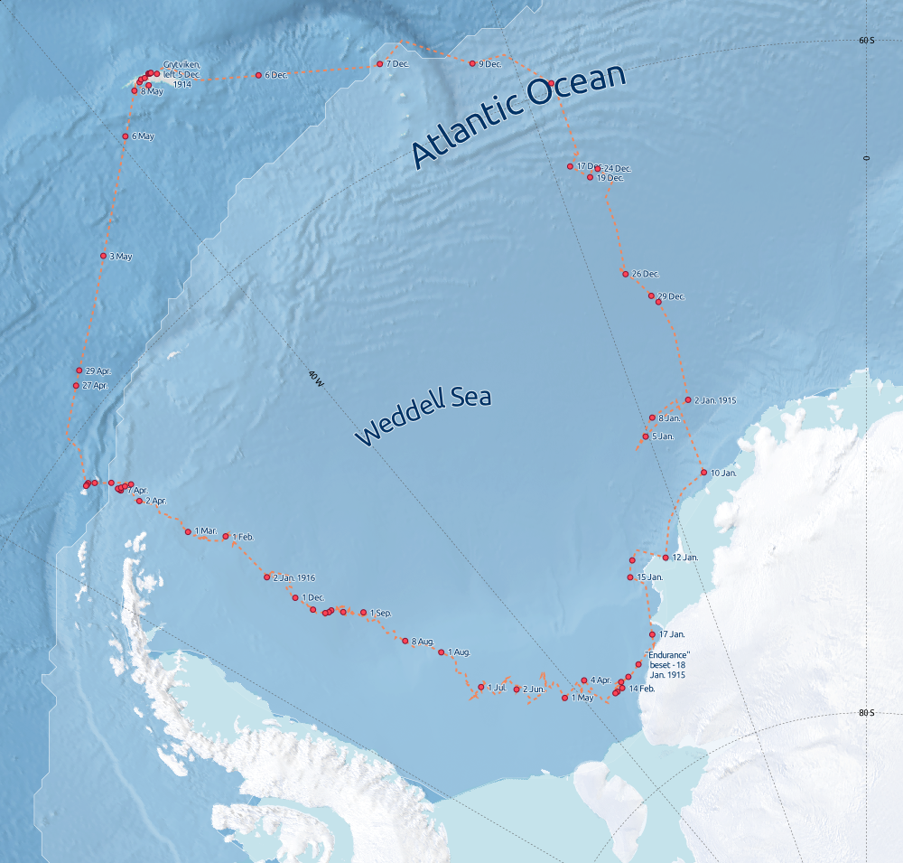 Shackleton – Imperial Trans-Antarctic Expedition Map | Castells